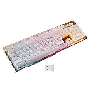 Backlit Keyboard,Wireless Fast-Charging Keyboard Suspended Keycap Illuminated Mechanical Feel Gaming Keyboard 104 Keys for Laptop Desktop PC (White)