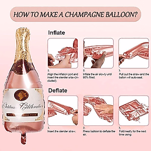40" Champagne Wine Bottle Balloons Garland Arch kit Champagne Bottle Balloon Kit Party Supplies Rose Gold Balloons Set for Bar Party Wedding Birthday Bachelorette Bridal Shower Party Decorations