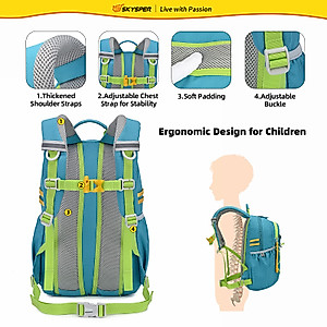 SKYSPER Kids Backpack 12L Children School Bag Child Boy Girl Outdoor Travel Pack Ages 4-8 for Day Trips Classes Camping(Teal)