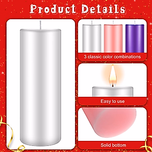 Set of 5 Candles Christmas Advent Pillar Candles Dripless Scented Catholic Advent Candle Purple Pink White Hand Poured Wax Candle for Christmas Church Home Wedding Holiday Decor (Classic,3 x 7.9 Inch)