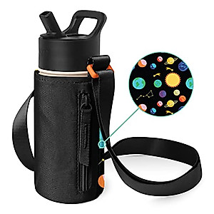 Simple Modern Kid's Water Bottle Carrier Sling with Adjustable Strap | Bottle Holder Crossbody Bag for Walking, Hiking and School | Summit Collection | Solar System