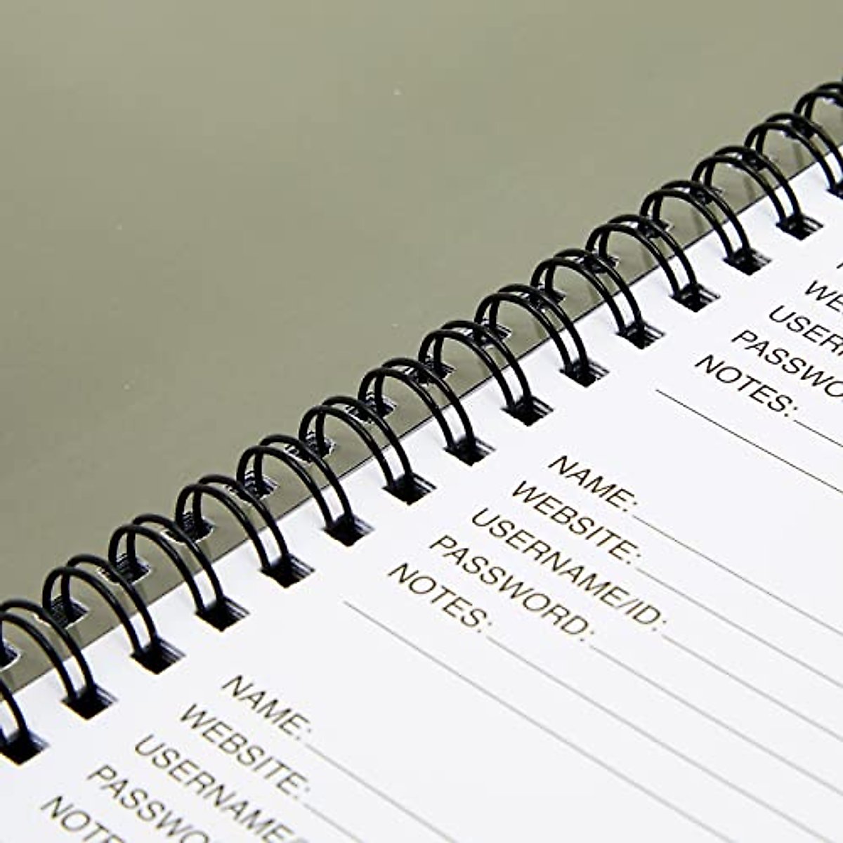 Juvale 2 Pack Spiral Password Notebook with Alphabetical Tabs, Internet Address Keeper Logbooks, Grey/Black (6x7 In)