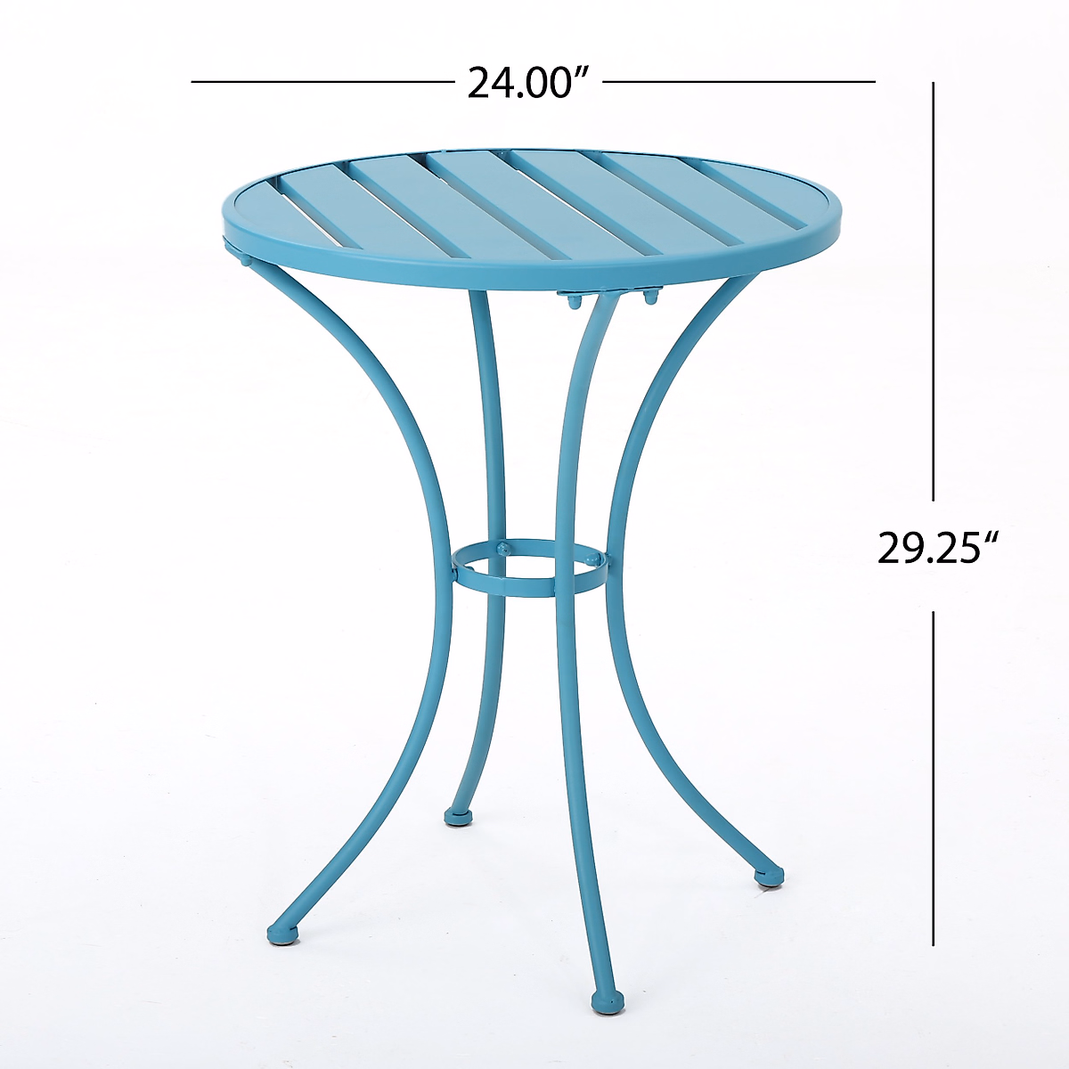 Christopher Knight Home Colmar Outdoor Iron Bistro Set, 3-Pcs Set, Matte Blue