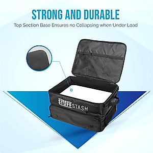 STUFFSTASH Golf Trunk Organizer, Strong, Won't Collapse. Shoe Compartments, Dividers, Storage for Tees, Gloves, Balls,.Store Accessories in Your Car or SUV. Golfer Gift Essentials for Men and Women.