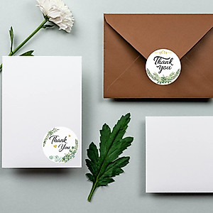 1500 PCS Thank You Stickers 1.5 Inch Greenery Labels Stickers for Wedding Envelopes, Small Business, Bakeries, Handmade Goods