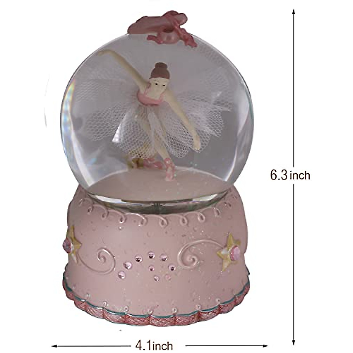 Singeek Ballerina Snow Globe Plays Ballet Tune You are My Sunshine,Christmas Music Snowglobes Ballet Recital Gifts for Girls,Wife,Daughter,Granddaughter