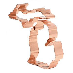 State of Michigan Copper Cookie Cutter (4 X 1.5/2.5 X 2.75)