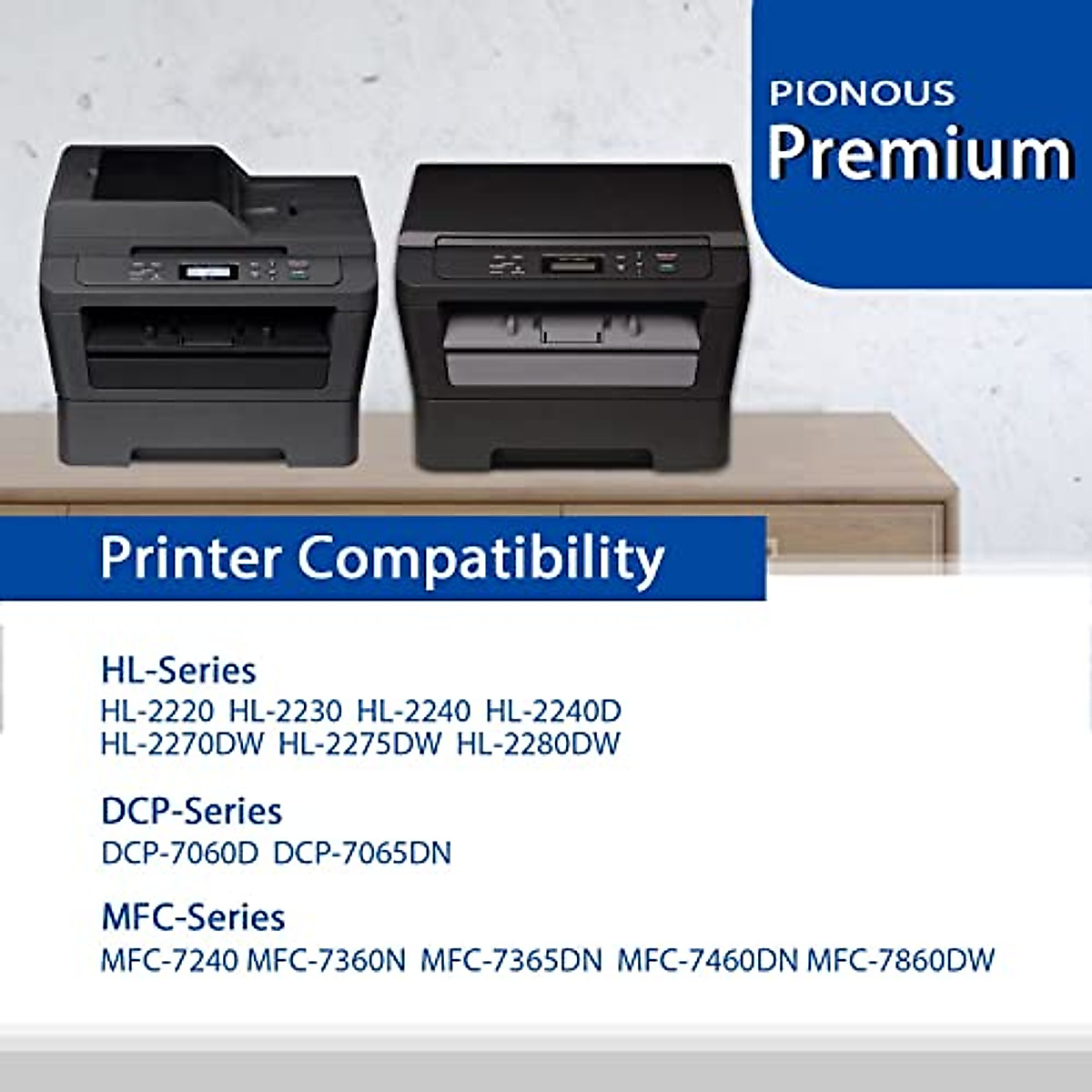 PIONOUS Compatible DR450 DR-450 Drum Unit Replacement for Brother DCP-7060D 7065DN IntelliFax-2840 HL-2220 2230 2240 MFC-7240 7360N Printer (1-Pack Black DR450)