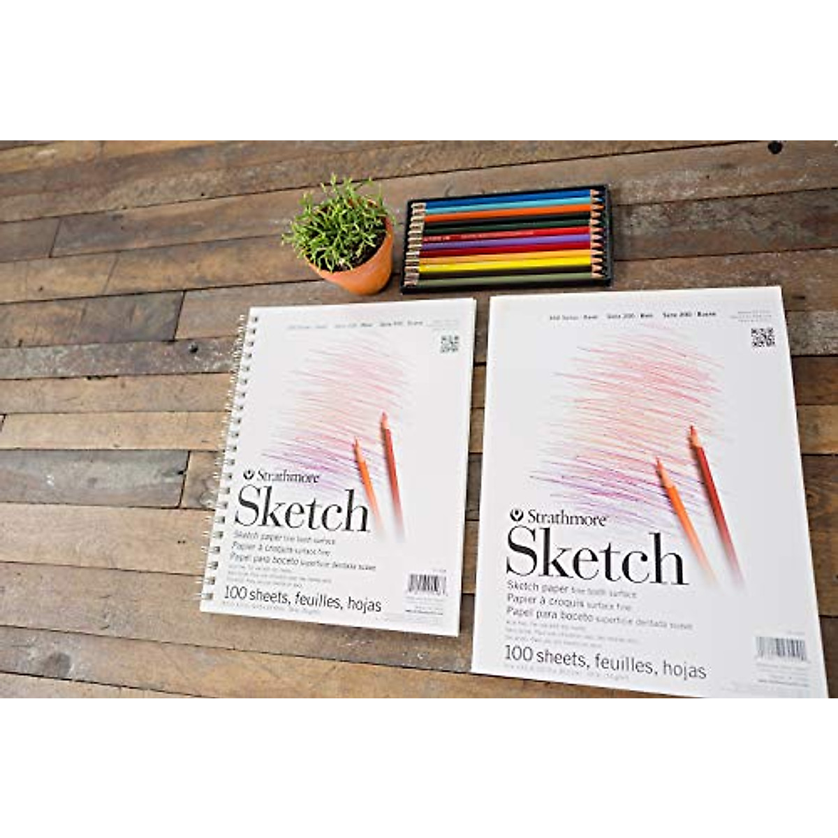 Strathmore 200 Series Sketchbook, Tape Bound Pad, 9x12 inches, 100 Sheets (50lb/74g) - Artist Paper for Adults and Students - Graphite, Charcoal, Pencil, Colored Pencil