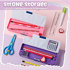 2 Pieces Multifunctional Pencil Box for Girls Unicorn Multifunction Pencil Case Plastic Mermaid Pencil Case with Calculator and Pencil Sharpener Pencil Pouch School Gifts for Kids Teens Supplies