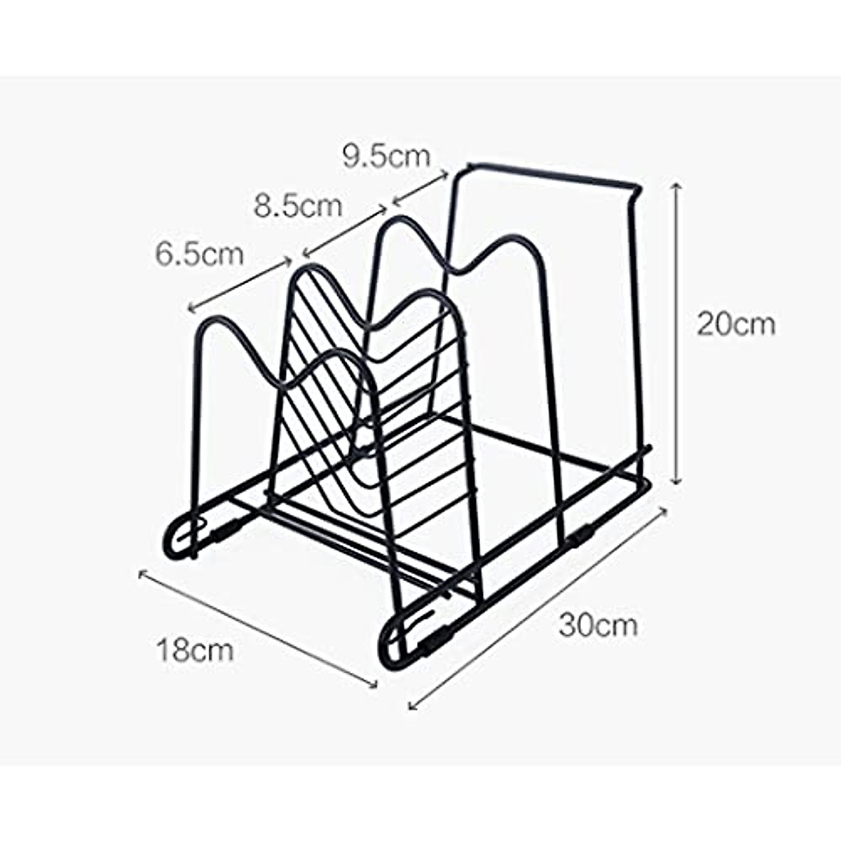 XJJZS Pot Rack - Putting The Lid Rack Board Kitchen Household Tableware Storage Rack Wrought Iron