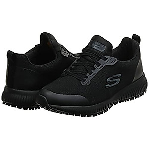 Skechers Women's Squad SR Food Service Shoe, Black, 8 Wide