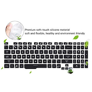 Keyboard Cover for ASUS TUF Gaming F15 FX506LH / TUF Gaming A15 TUF506IU-ES74 TUF506IV-AS76 FA506IH-AS53, ASUS TUF Gaming F17 A17 TUF706IU FX706LI-ES53 RS53 FX706HC FX706HE Laptop Keyboard Skin, Black