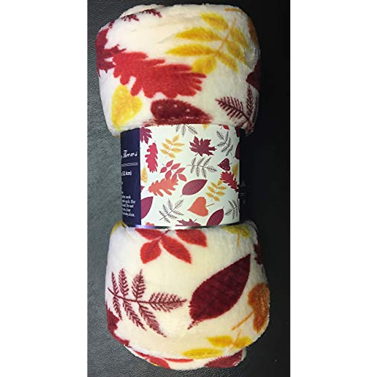 Décor&More Autumn Harvest Fallr Collection Festive and Cuddly Holiday Microplush Throw Blanket (50" x 60") -Autumn Leaves