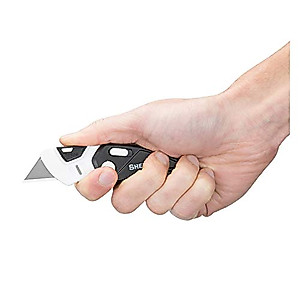 Sheffield 1282 Gadget Folding Lock Back Utility Knife, Compact Box Cutter with Lock Back Release and Quick-Change Mechanism, Heavy Duty Cardboard Cutter