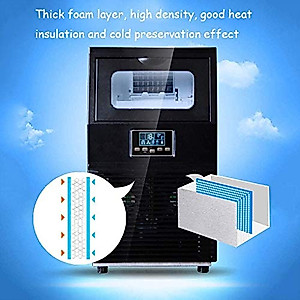 Ice Cube Makers, Freestanding Commercial Ice Pounds Storage Capacity - Ideal for Restaurants Bars Homes and Offices - Includes Scoop and Connection Hose