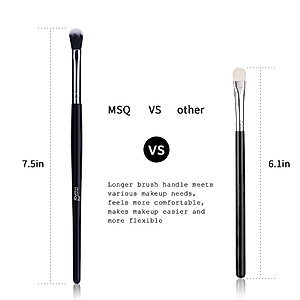 MSQ Eye Makeup Brushes Eyeshadow Makeup Brushes Set with Soft Synthetic Hairs & Real Wood Handle for Eyeshadow, Eyebrow, Eyeliner, Blending (Black, 8PCS)
