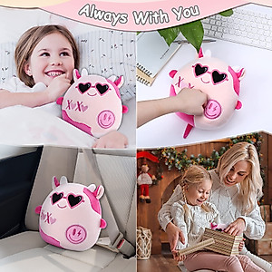 refavor Cow Stuffed Animal - 8 Inch Preppy Cute Plushies Y2K Soft Stuffed Animals for Girls Gift Pink Stuffed Animal Cow Plush Pillows Gifts Kids Valentines Cow Stuffed Animals Plush Toys(Rosie)