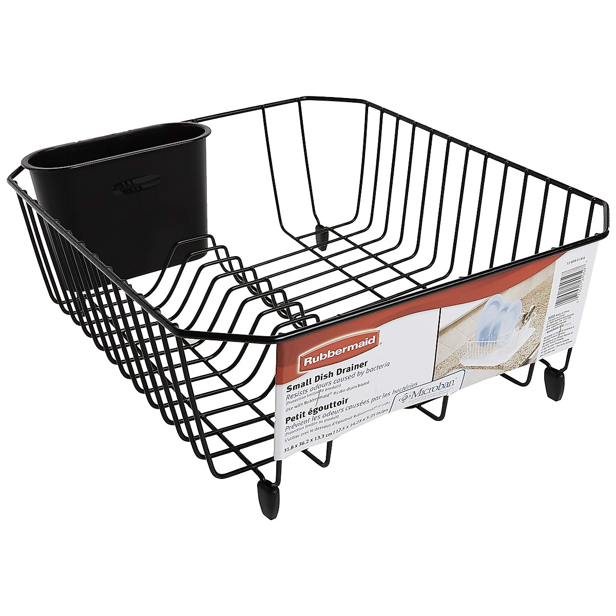 Rubbermaid Dish Drainer, Small, Black