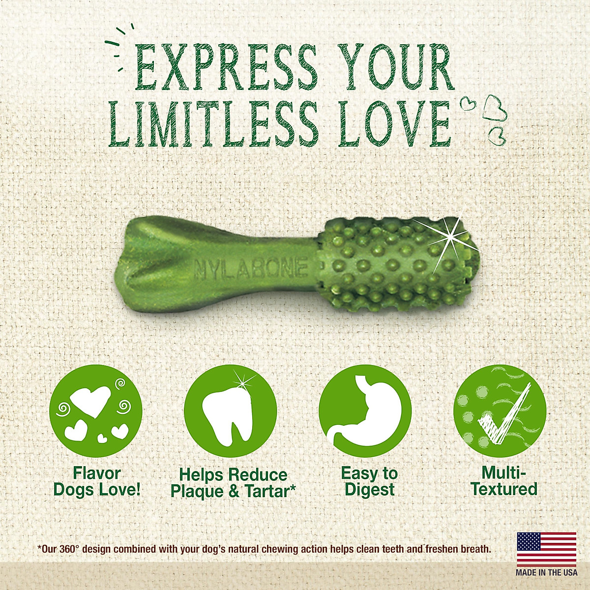 Nylabone Nutri Dent Dog Dental Treats - Natural Dog Teeth Cleaning & Breath Freshener - Dental Treats for Dogs - Fresh Breath Flavor, Mini (78 Count)