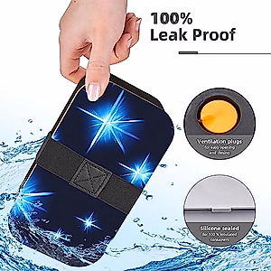 Cartoon Blue Star Adult Lunch Box, Bento Box, With Cutlery Set Of 3, 2 Compartments, Rectangular, Lunch Box For Adults