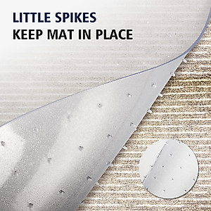 Office Chair Mat for Carpeted Floors with Lip, 48"X36" 2.2mm Thick, Transparent Desk Chair Mats with Studs for Low and Medium Pile Carpets, Easy Glide, Flat Without Curling
