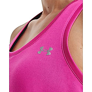 Under Armour Women's Tech Solid Tank Top, (652) Rebel Pink / / Metallic Silver, Medium