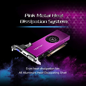 YESTON AMD Radeon RX550 4G D5 LP Gaming Graphics Card Radeon Chill 4GB Memory GDDR5 128Bit 6000MHz VGA + HD + DVI-D GPU,Half Height, Single Slot Graphics Card with Small Blank