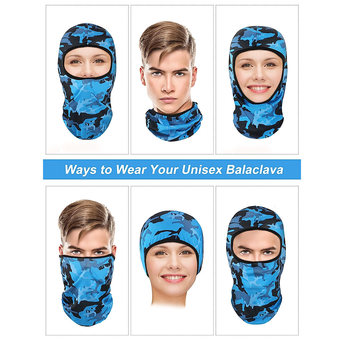 12 Pieces Sun Protection Balaclava Full Face Cover Sun UV Protection Face Protective Cover for Outdoor Sports (Camouflage Color,Camouflage Style)