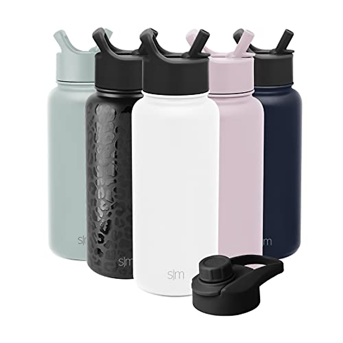 Simple Modern Water Bottle with Straw and Chug Lid Vacuum Insulated Stainless Steel Metal Thermos Bottles | Reusable Leak Proof BPA-Free Flask for Sports, Gym | Summit Collection | 32oz, Winter White