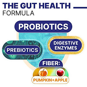 Dog Digestive Support Probiotic Chews - Enzymes, Probiotics, Prebiotics, and Pumpkin for Dogs - Improve Stool Quality and Consistency - Relief from Gas, Constipation, Diarrhea 90ct