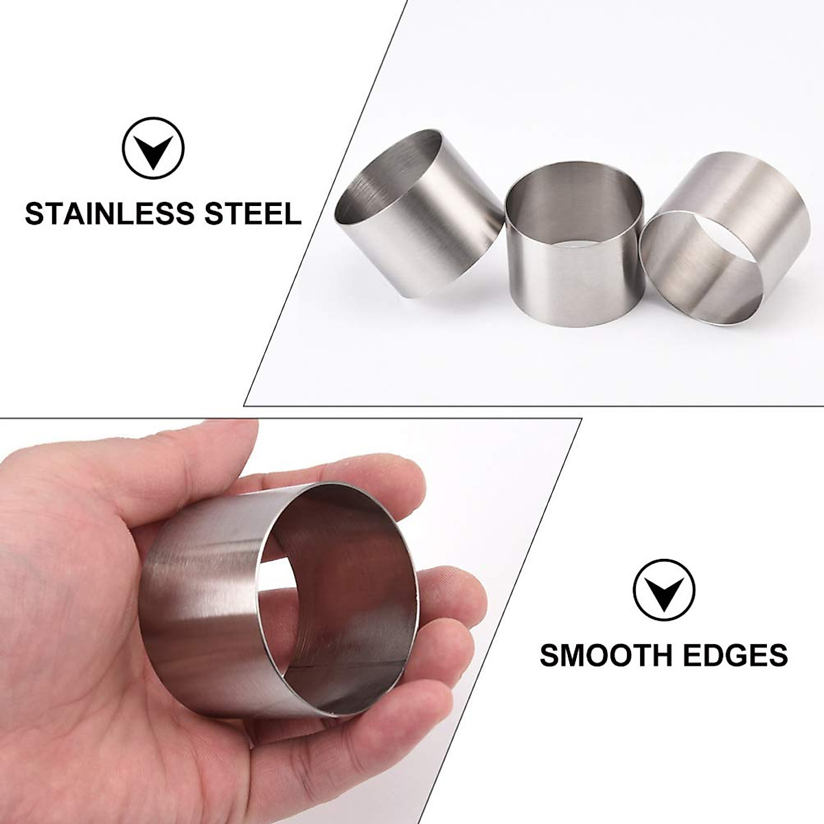 Cabilock Mini Food 8 Pcs Round Mousse Circle Metal Round Ring Mold Funnel Cake Mix Biscuit s Round Cookies DIY Mousse Cake Mold Stainless Steel Cheese Mini Cheese Crackers