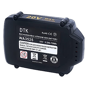 DTK 20V 3.5Ah Battery Replacement for Worx 20V Battery WA3525 WA3578 WA3575 WA3520 20 Volt WA3520 WG151s WG155s WG251s WG255s WG540s WG545s WG890 WG891 Cordless Tool Battery (2 Packs)