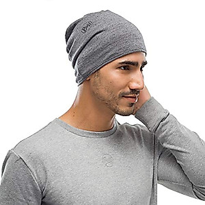 BUFF Adult Midweight Merino Wool Neck Gaiter, Headband & Winter Neck Warmer, Ski Mask & Face Shield, Worn 12+ Ways, Light Grey Mela, One Size