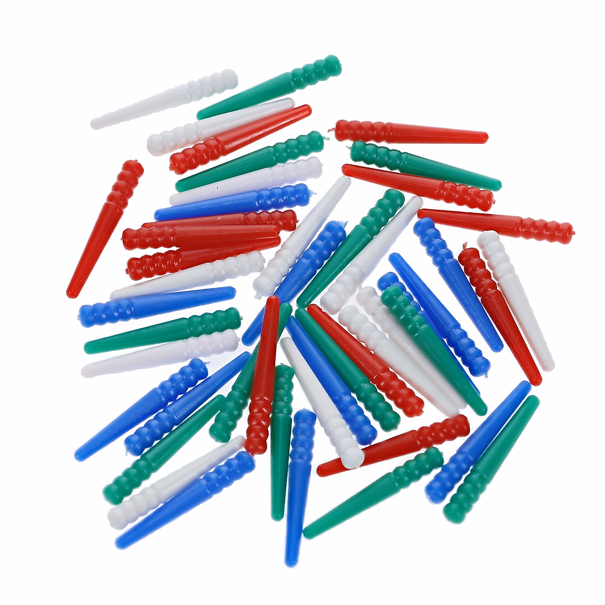 WE Games 48 Standard Plastic Cribbage Pegs w/a Tapered Design in 4 Colors - Red, White, Blue & Green