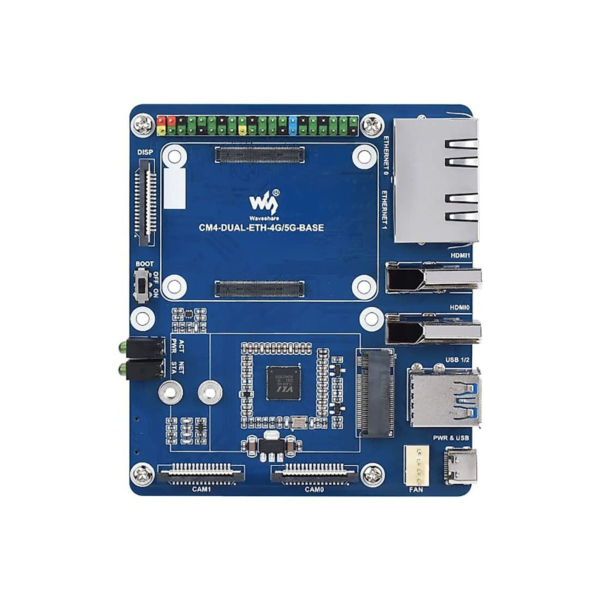 Dual Gigabit Ethernet 5G/4G Cellular Support Base Board Designed for Raspberry Pi Compute Module 4(CM4)