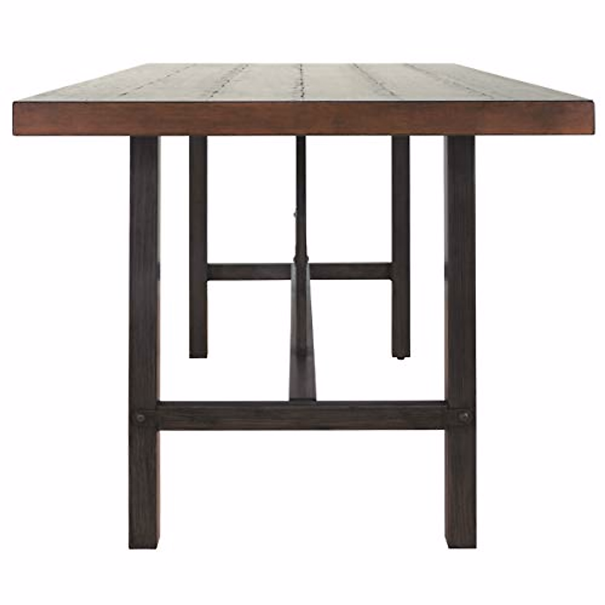 Signature Design by Ashley Kavara Modern Industrial Counter Height Dining Room Table, Medium Brown