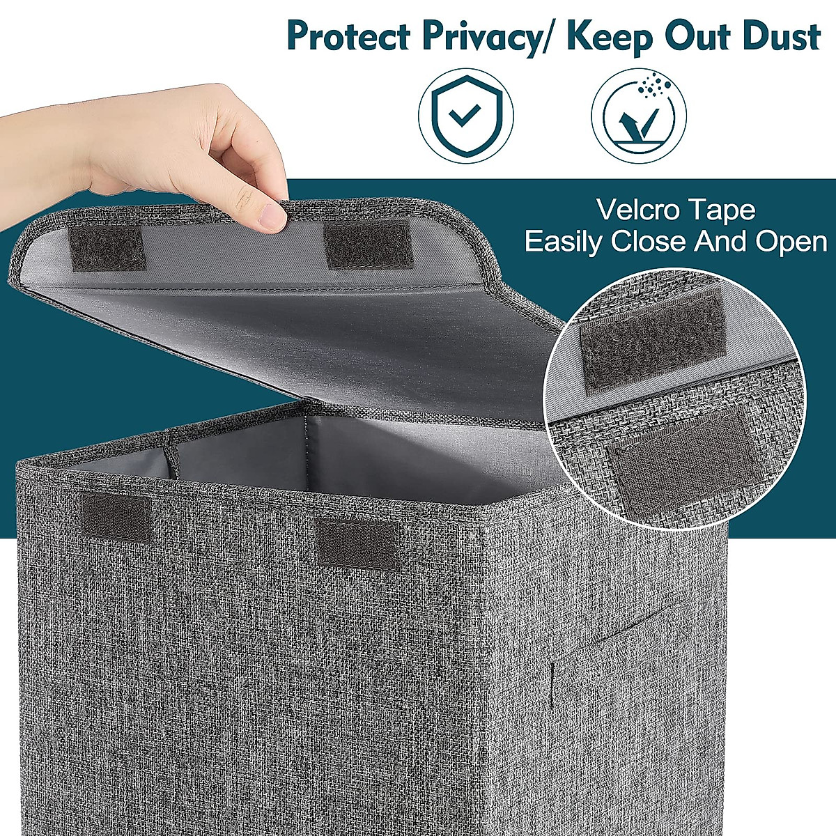 Laundry basket with Lid,Laundry hamper,No installation need,Collapsible Laundry basket with Handles,Dirty Clothes Toys laundry Hamper for Bathroom washroom,basket for Laundry,Grey 38L