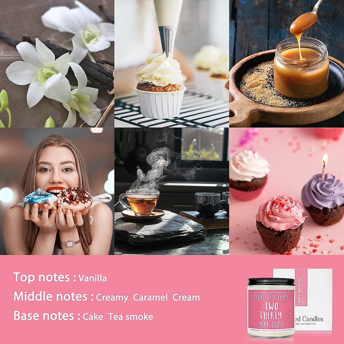 Auelife 60th Birthday Gifts for Women, Best 60th Birthday Gift Ideas, Perfect Birthday Present, Funny Birthday Presents for Mom, Friends, Wife, Sister, 7oz Vanilla Cream-Scented Candle