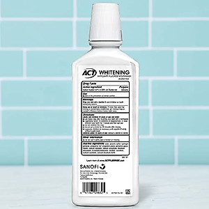 ACT Whitening + Anticavity Fluoride Mouthwash 16.9 fl. oz. With Zero Alcohol, Dye Free, Gentle Mint