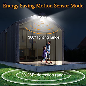 Luposwiten Solar Outdoor Lights, 4 Heads Motion Sensor Outdoor Lights IP65 Waterproof Solar Flood Lights Outdoor 302 LED Outdoor Solar Lights for Yard, Garage, Garden, Patio, Front Door (2 Packs)