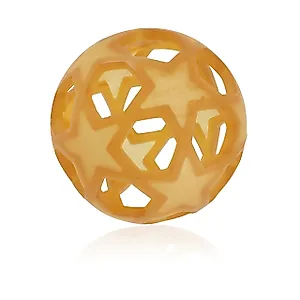 HEVEA Star Activity Ball Toy Made from 100% Upcycled Natural Rubber - Soft and Easy to Hold Baby Ball for Ages +4 Months - Plant Based, Plastic-Free, BPA-Free (Natural)