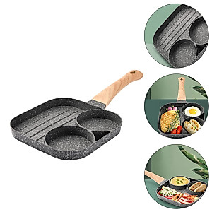 Anneome 1pc Nonstick Kitchen Poached Fried Pans Muffins Non Alloy Section Handle for Non-stick Plett Cups Skillet Tool Steak With Stick One Multipurpose Home Burger Cookware