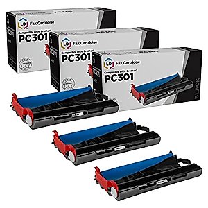LD Compatible Fax Cartridge with Roll Replacement for Brother PC301 (3-Pack)