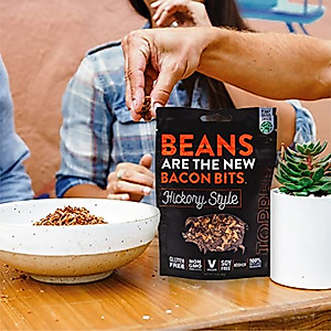 Beans Are The New Bacon Bits - Hickory Style - A Plant-based, Vegan, Non-GMO meat substitute made from Pinto Beans - 3 Ounce Bag - PACK OF 2