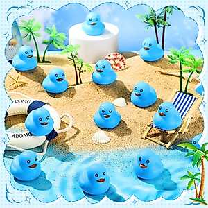 Hungdao 24 Pcs 2 Inch Mini Rubber Ducks for Kids Children Party Favors Bulk Bath Ducks Summer Pool Floating Toys Rubber Ducks Birthday Gifts for Boys Girls Baby Shower Supplies(Blue)