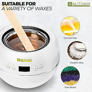 JJ Autumn Professional Wax Warmer for Hair Removal | Hot Wax Heater and Melter for Hard and Soft Waxing - Body and Facial