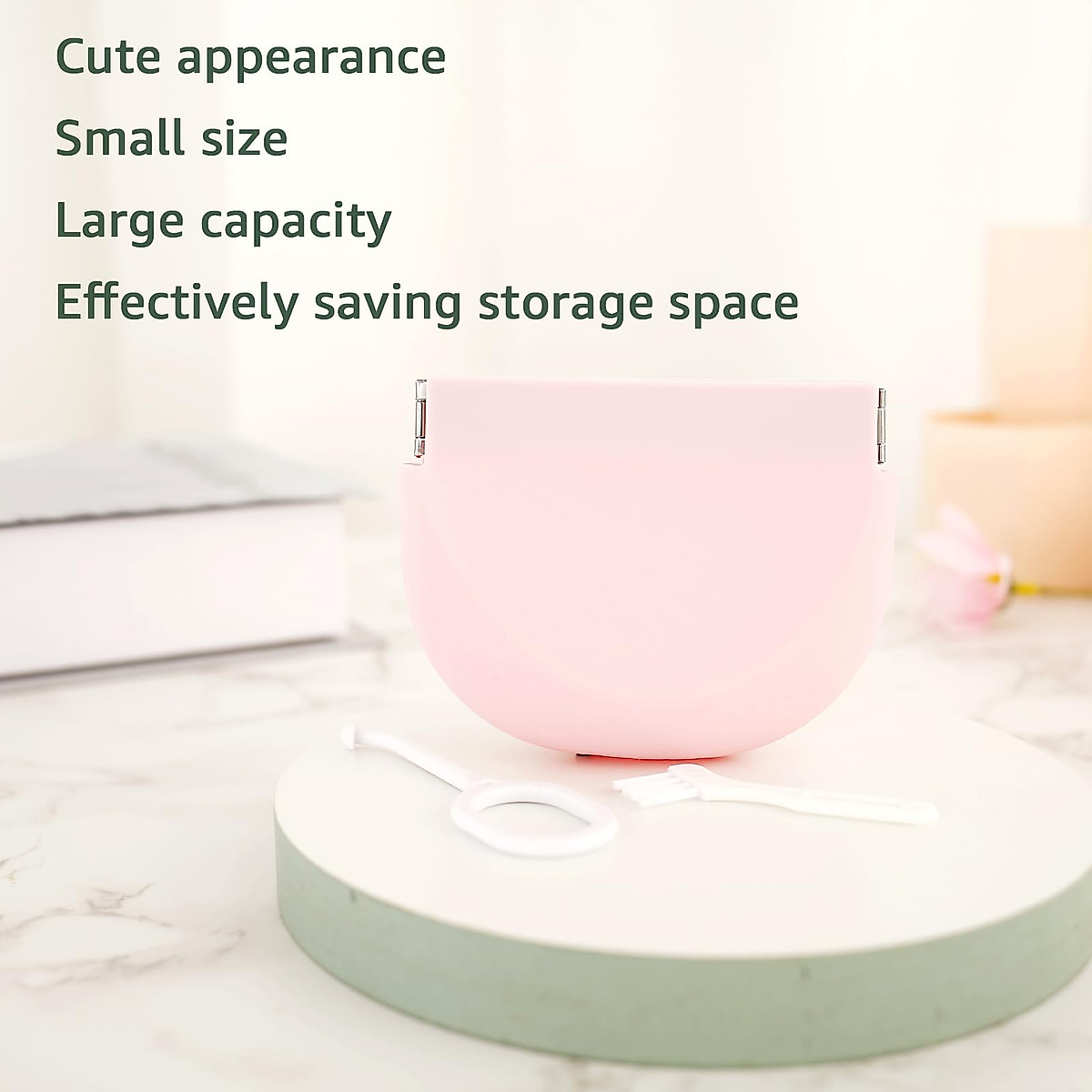 KNFFSAAJL Denture Retainer Case Food Grade Silicone Denture Holder Box with Vent Holes Mini Portable False Teeth Container Multipurpose False Teeth Storage Box for Home Travel Office(Pink)