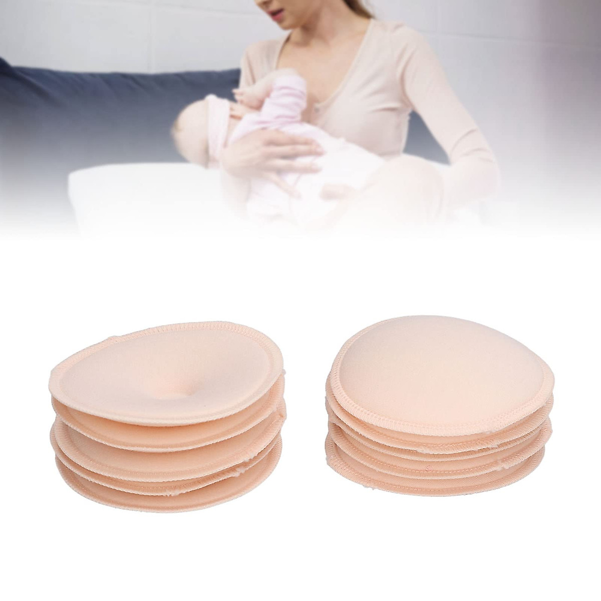 10pcs Reusable Nursing Pads Breast Pads Washable Breathable Soft Cotton Prevent Leaks Breastfeeding Nipple Pad for Maternity Breast Feeding Shower Gift