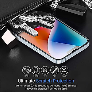 TOZO Compatible for iPhone 14 Screen Protector Compatible for iPhone 13/13 Pro Screen Protector 6.1 inch 3 Pack Premium Tempered Glass 0.26mm 9H Hardness 2.5D Film Easy Install 6.1 inch